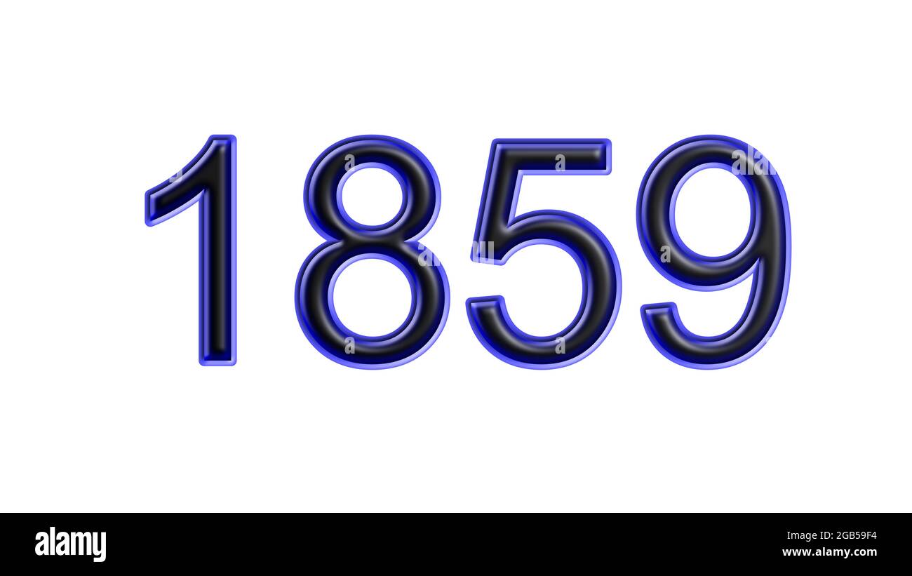 blue 1859 number 3d effect white background Stock Photo - Alamy