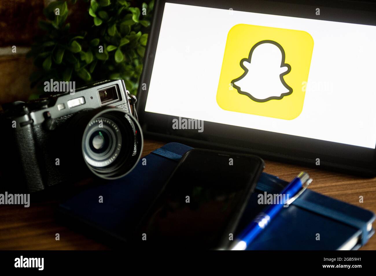 Poland. 2nd Aug, 2021. In this photo illustration a Snapchat logo seen ...
