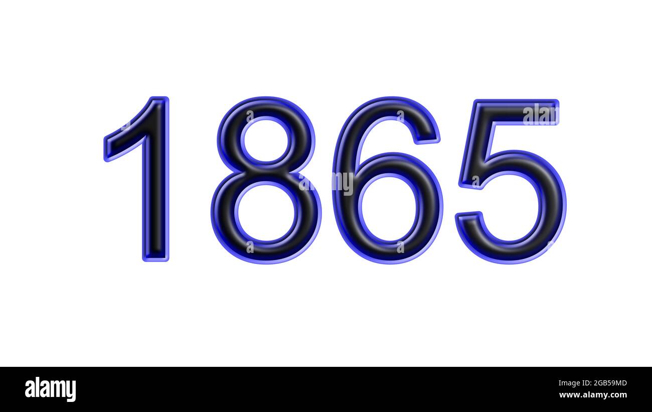 blue 1865 number 3d effect white background Stock Photo - Alamy