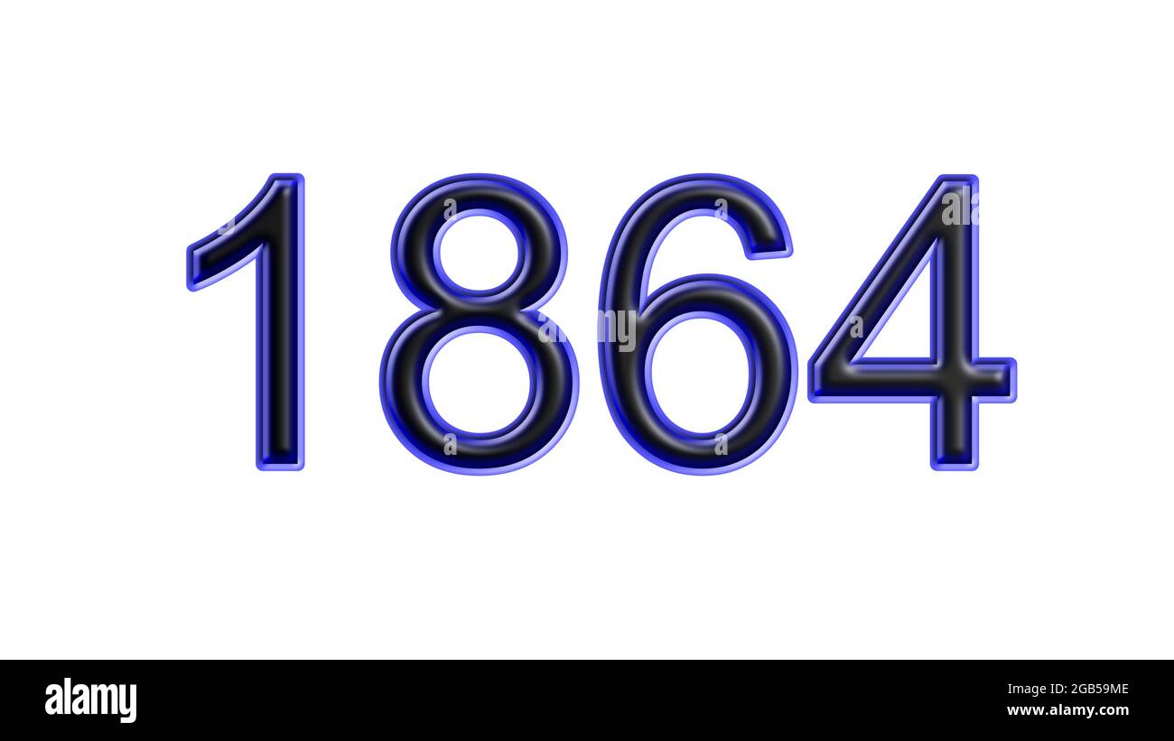 blue 1864 number 3d effect white background Stock Photo - Alamy