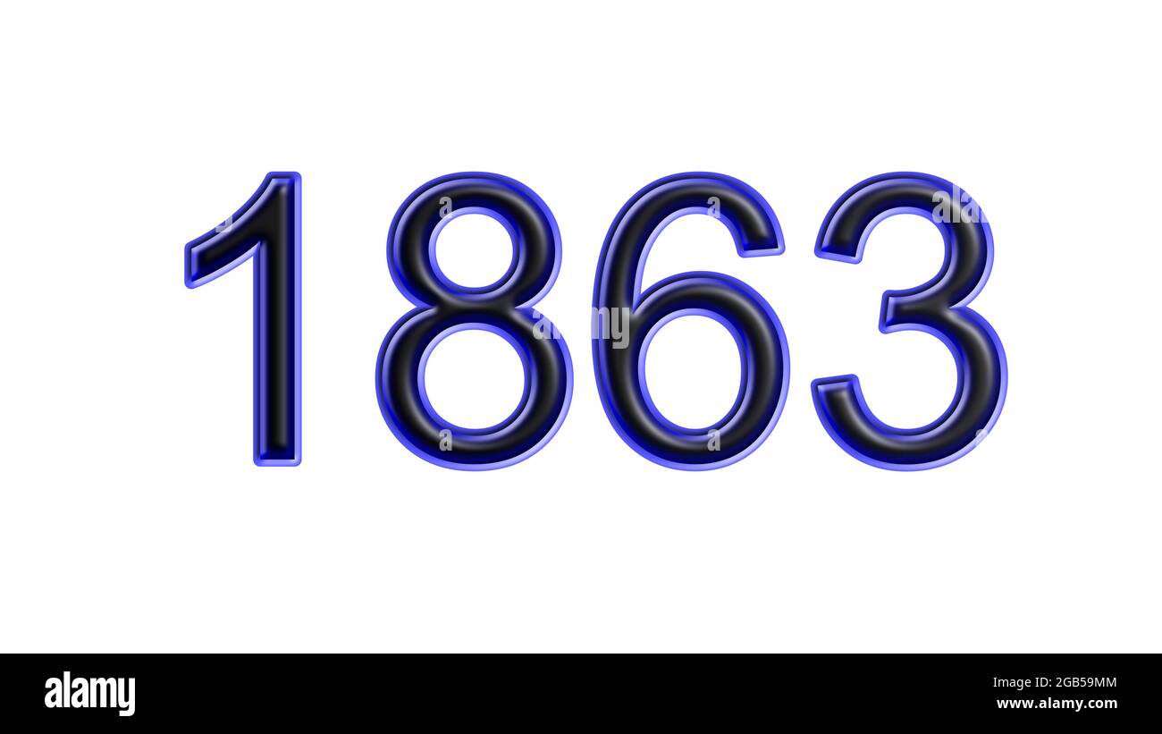 blue 1863 number 3d effect white background Stock Photo - Alamy