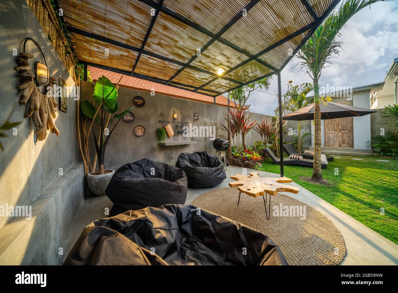 Canggu, Bali, Indonesia, 20 October 2019. Garden Or Backyard Outdoor ...