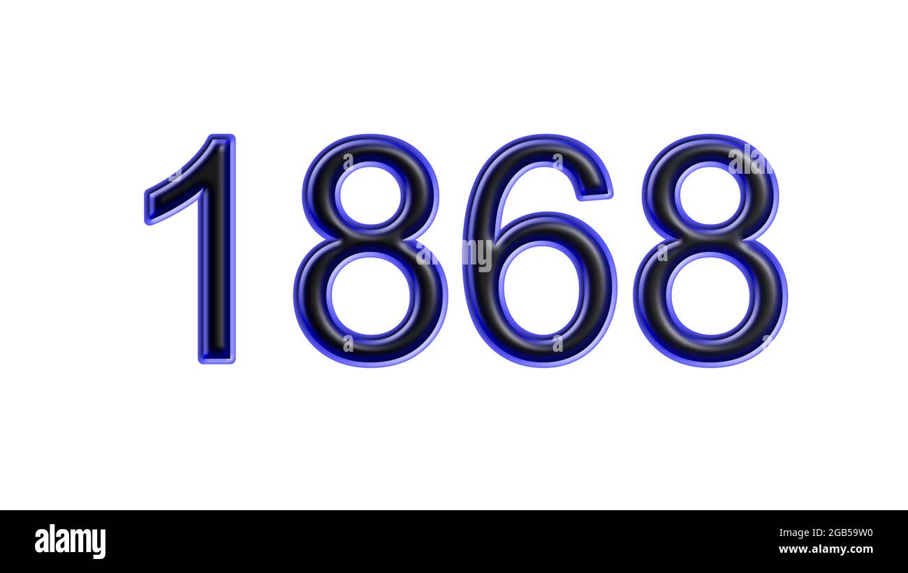 blue 1868 number 3d effect white background Stock Photo - Alamy