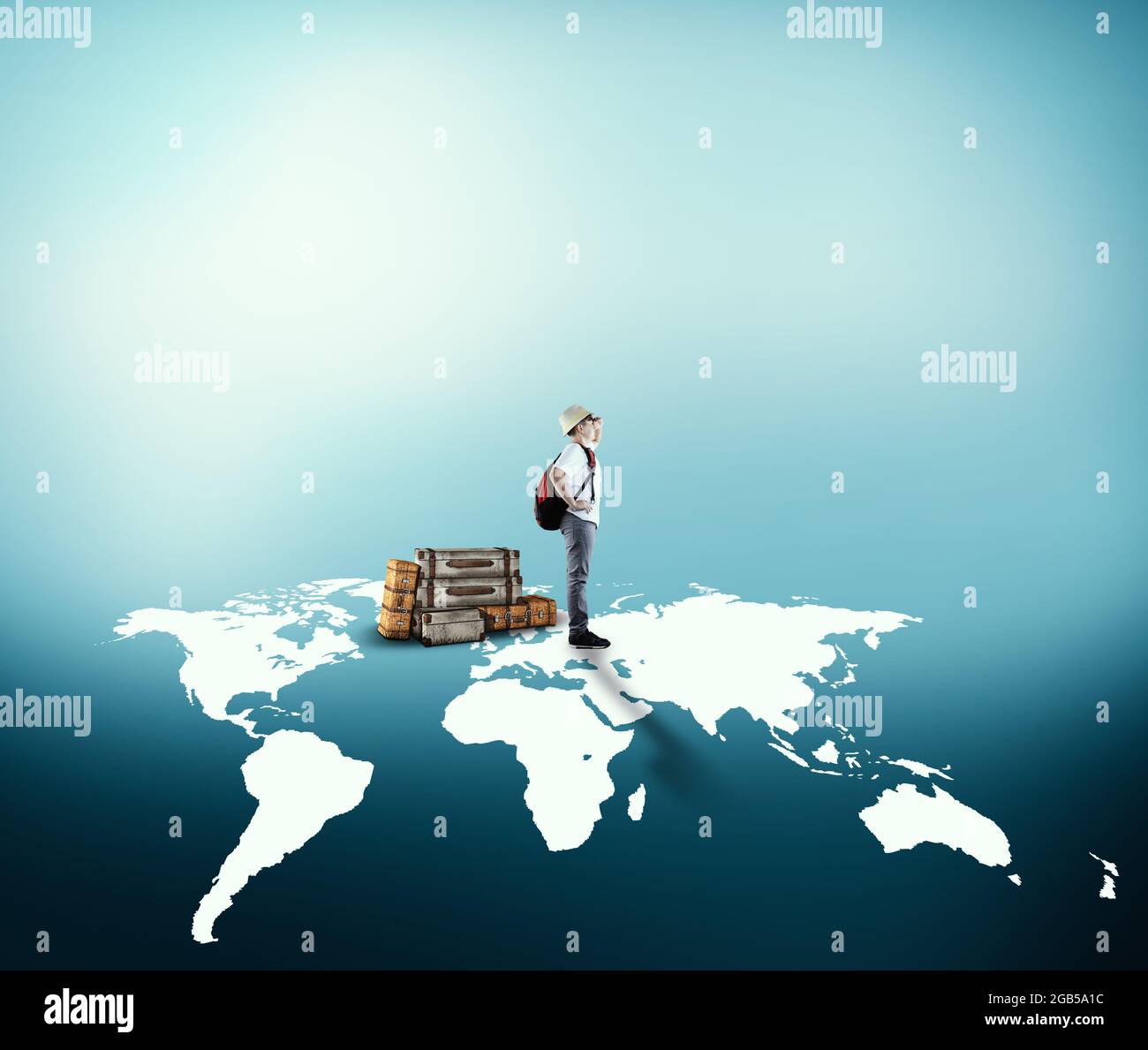 World traveller backpack hi-res stock photography and images - Alamy
