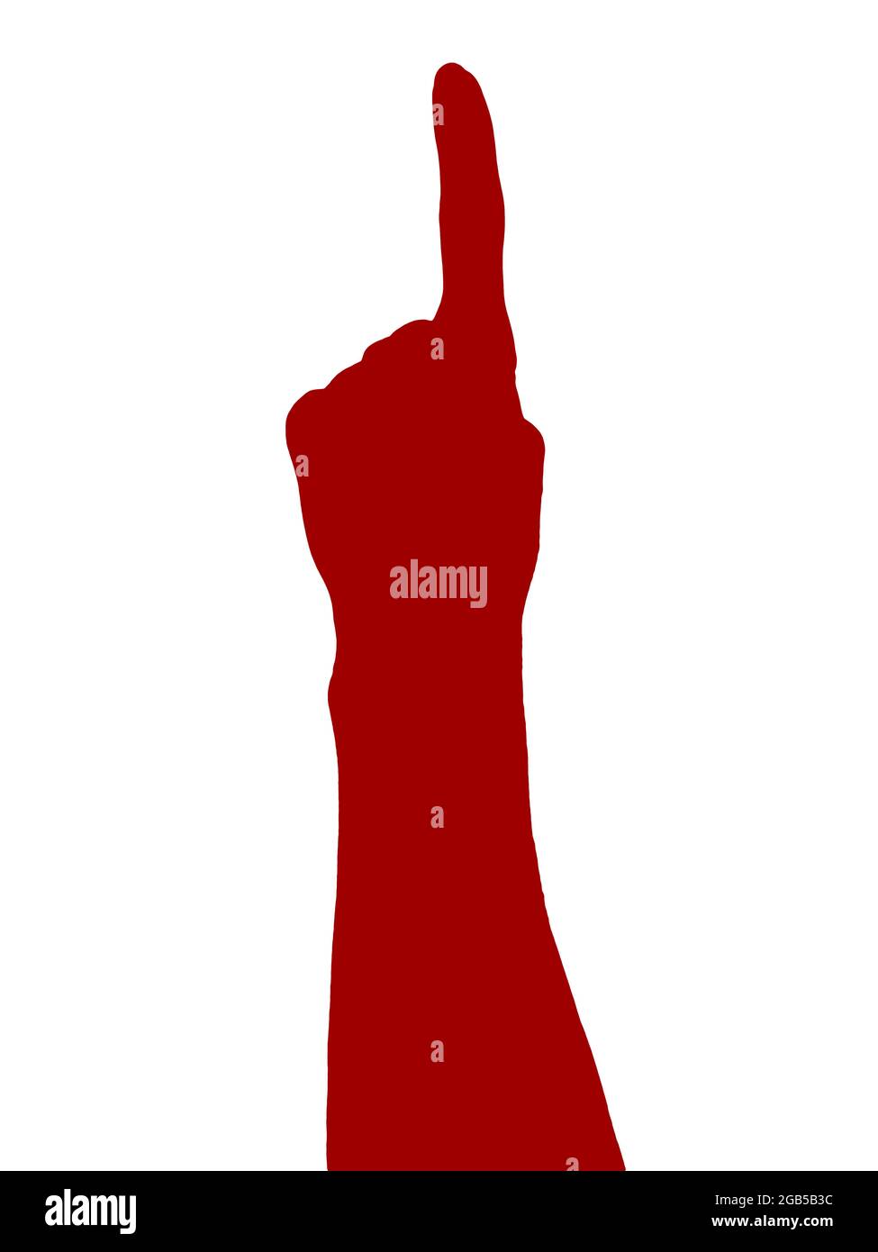 Red hand on white background, isolated, paint Stock Photo - Alamy