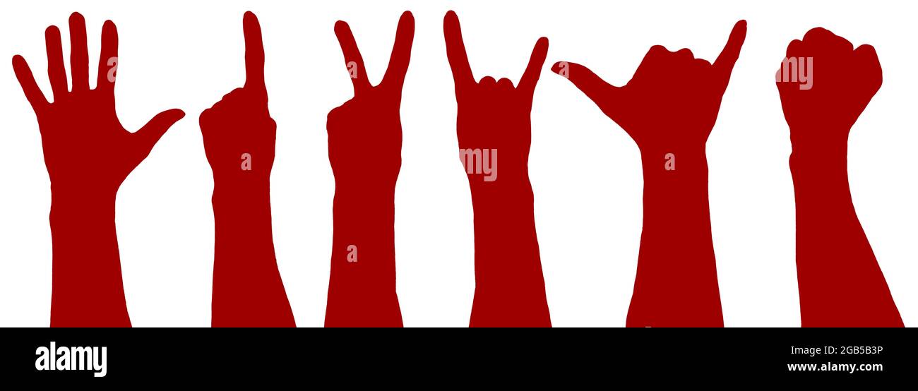 colored hands on a colorful background Stock Photo - Alamy