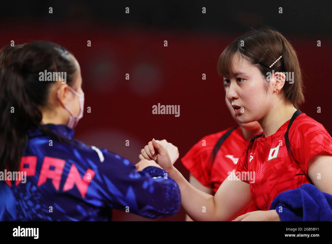 Tokyo, Japan. 2nd Aug, 2021. (L to R) Mima Ito, Miu Hirano (JPN) Table ...