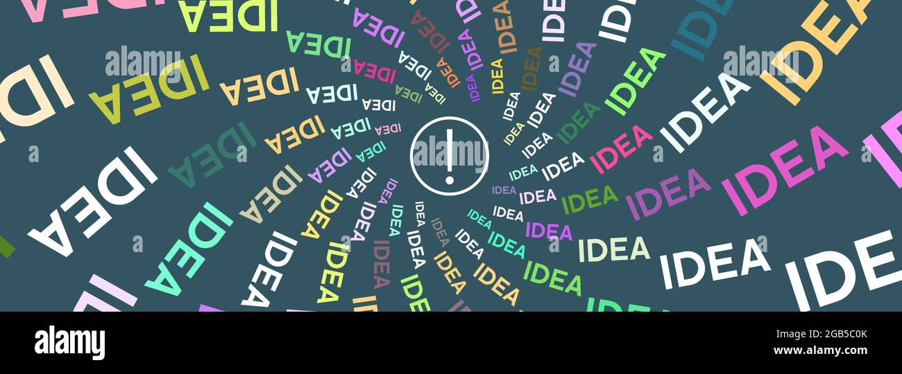 panoramic multicolored texture word idea on colored background Stock ...