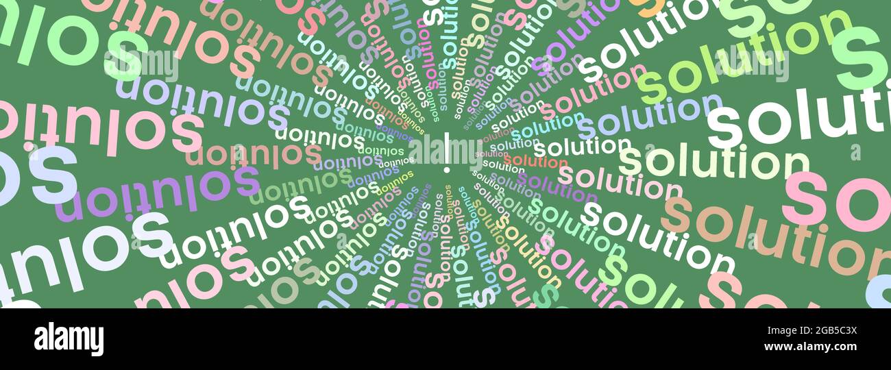 multicolored texture word solution on colored background Stock Photo ...