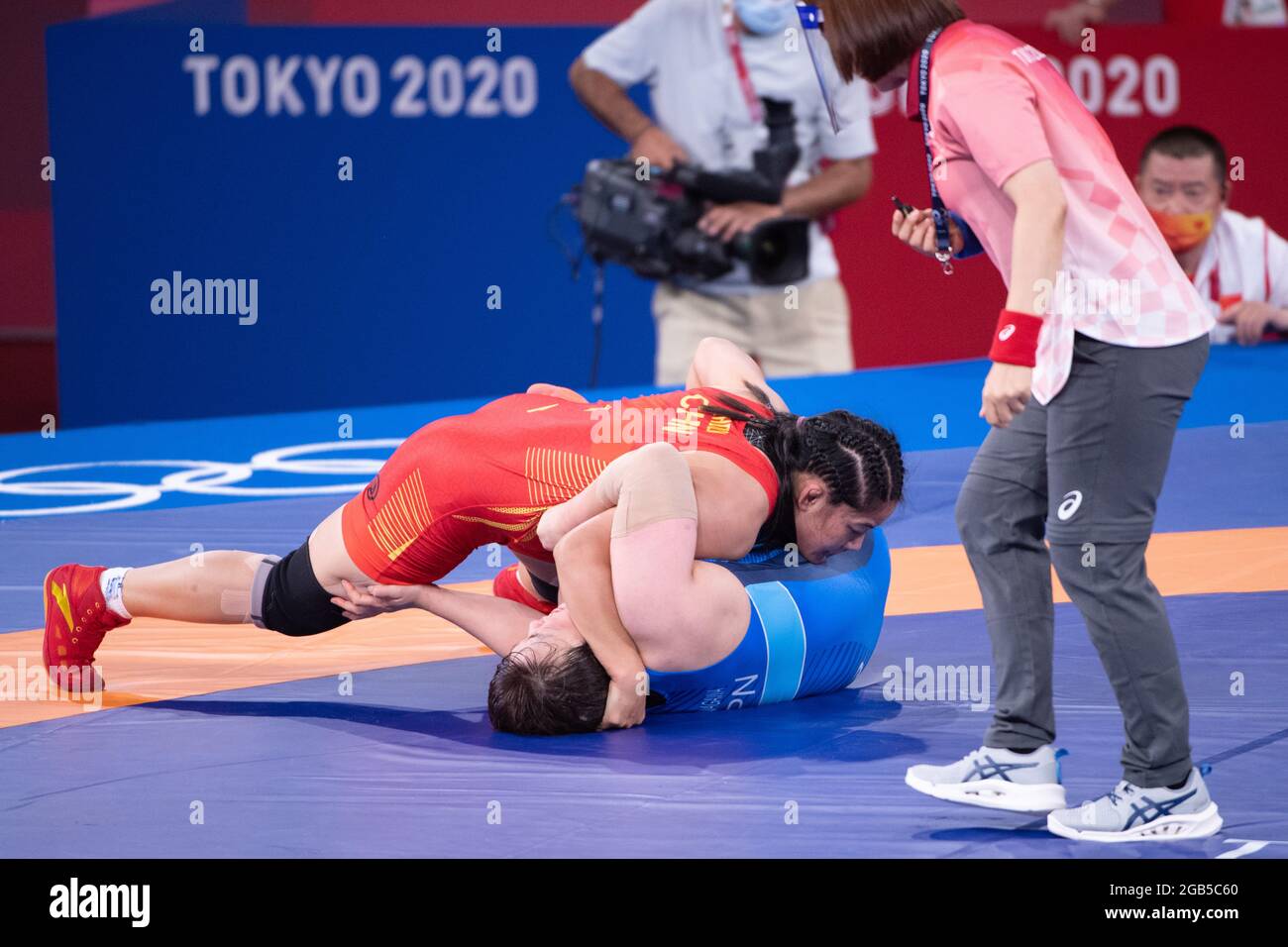 ZHOU Qian (CHN) vs MINAGAWA Hiroe (JPN) Women's Freestyle 76kg Bronze ...