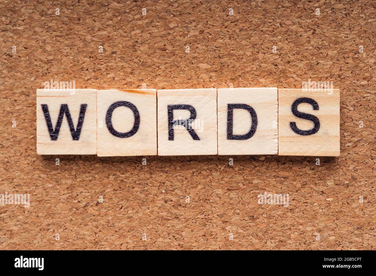 WORDS word written on wood block. WORDS text on wooden table. Business ...