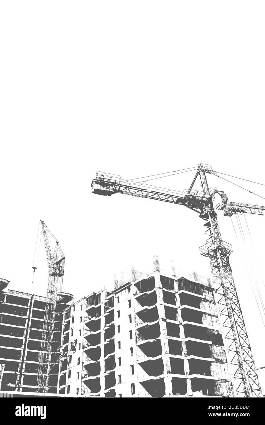 Black and white print of a multi-storey residential building under ...