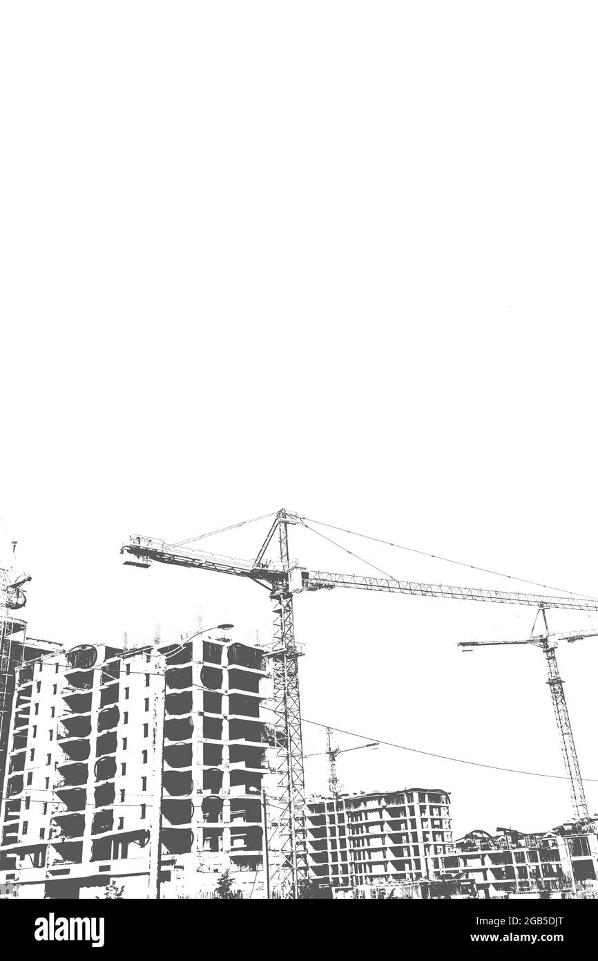 Black and white print of a multi-storey residential building under ...