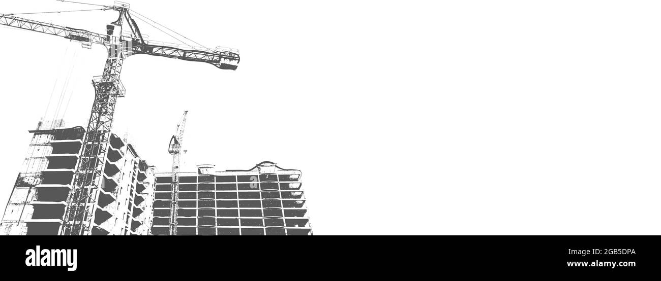 Black and white print of a multi-storey residential building under ...