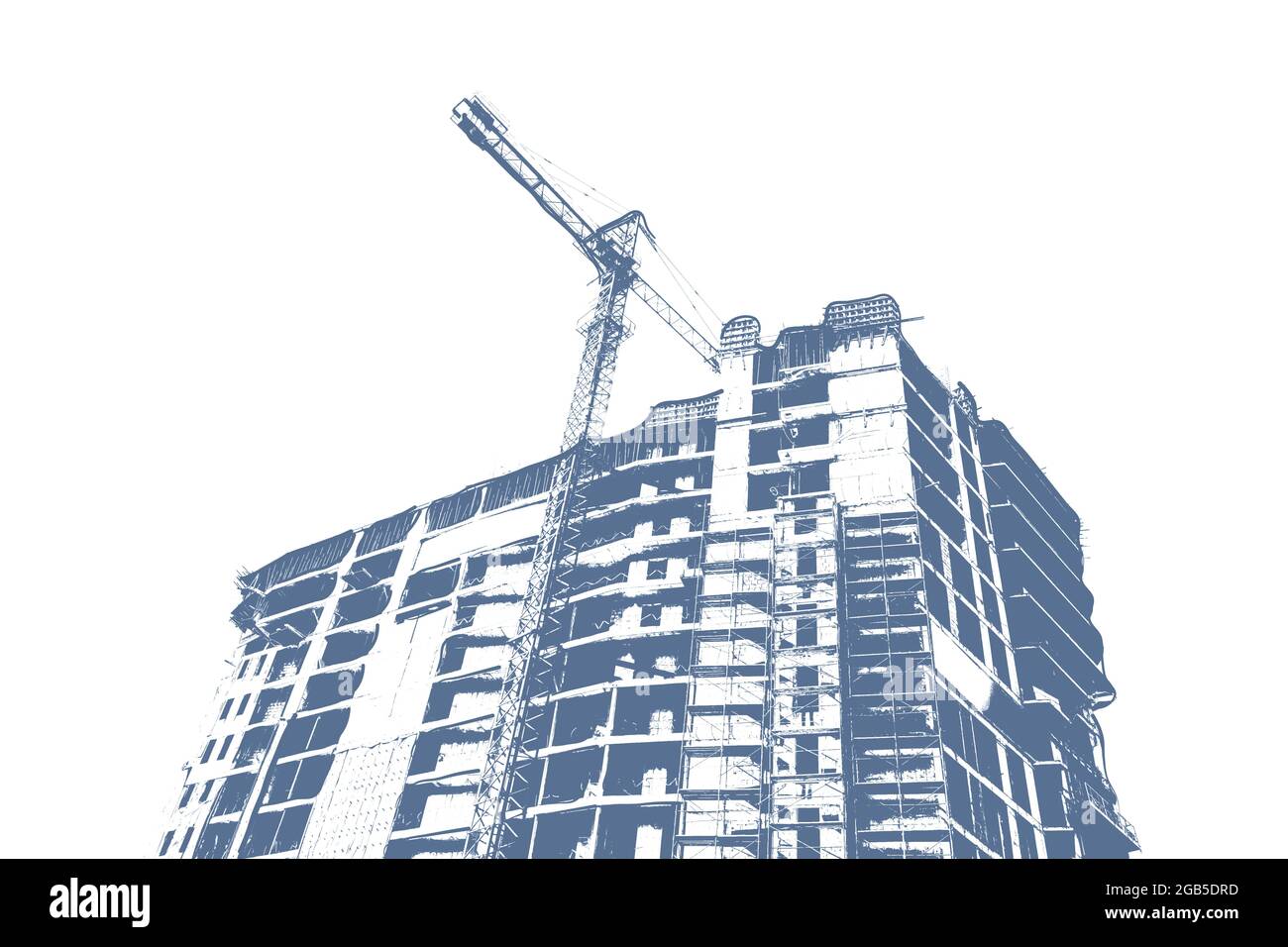 blue print of a multi-storey residential building under construction ...