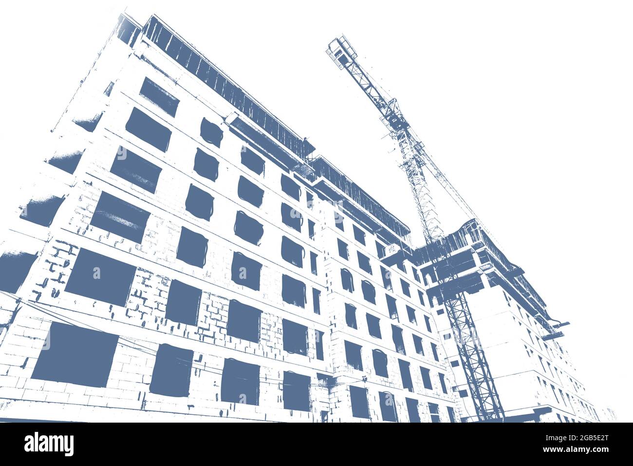 blue print of a multi-storey residential building under construction ...