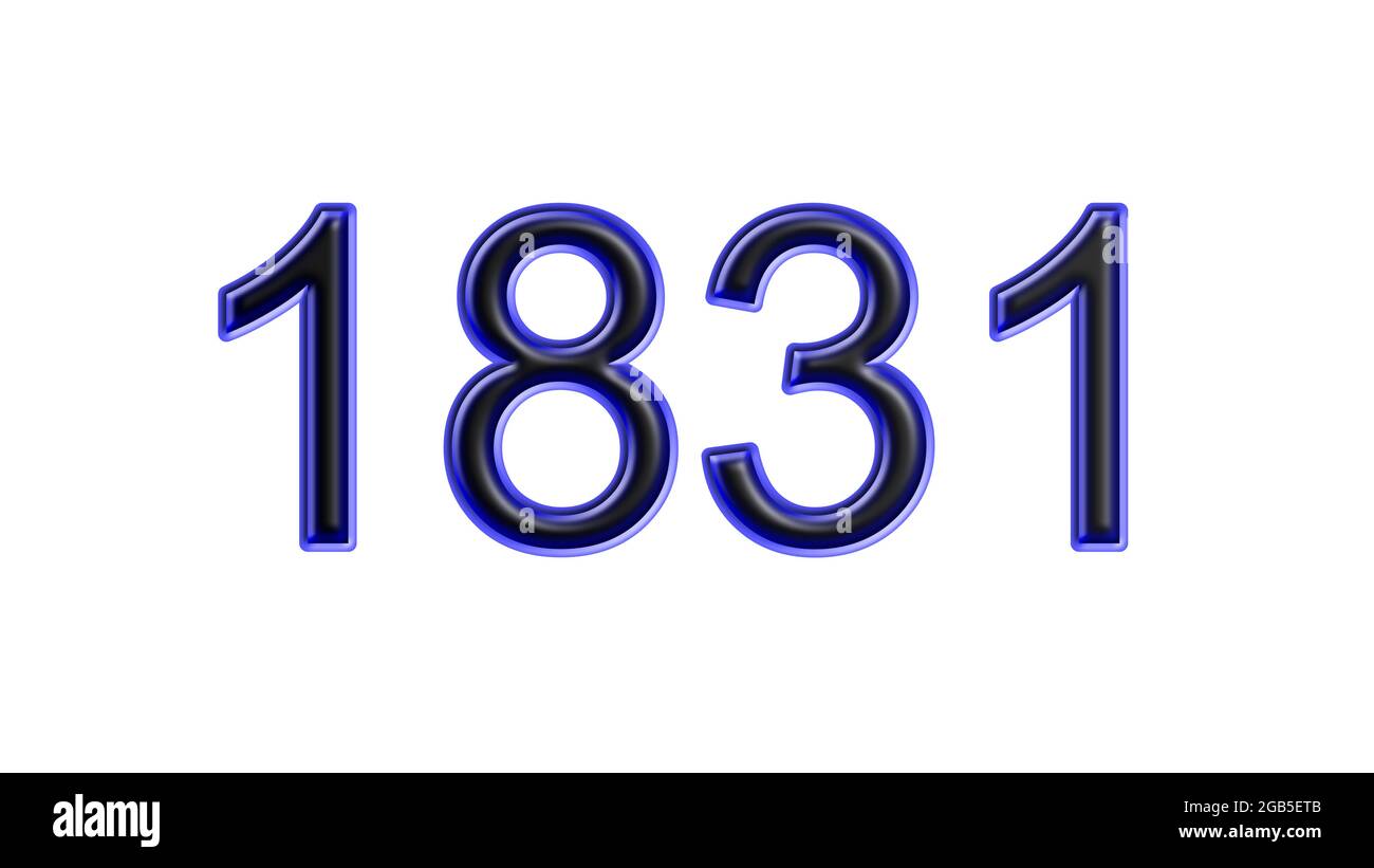 blue 1831 number 3d effect white background Stock Photo - Alamy