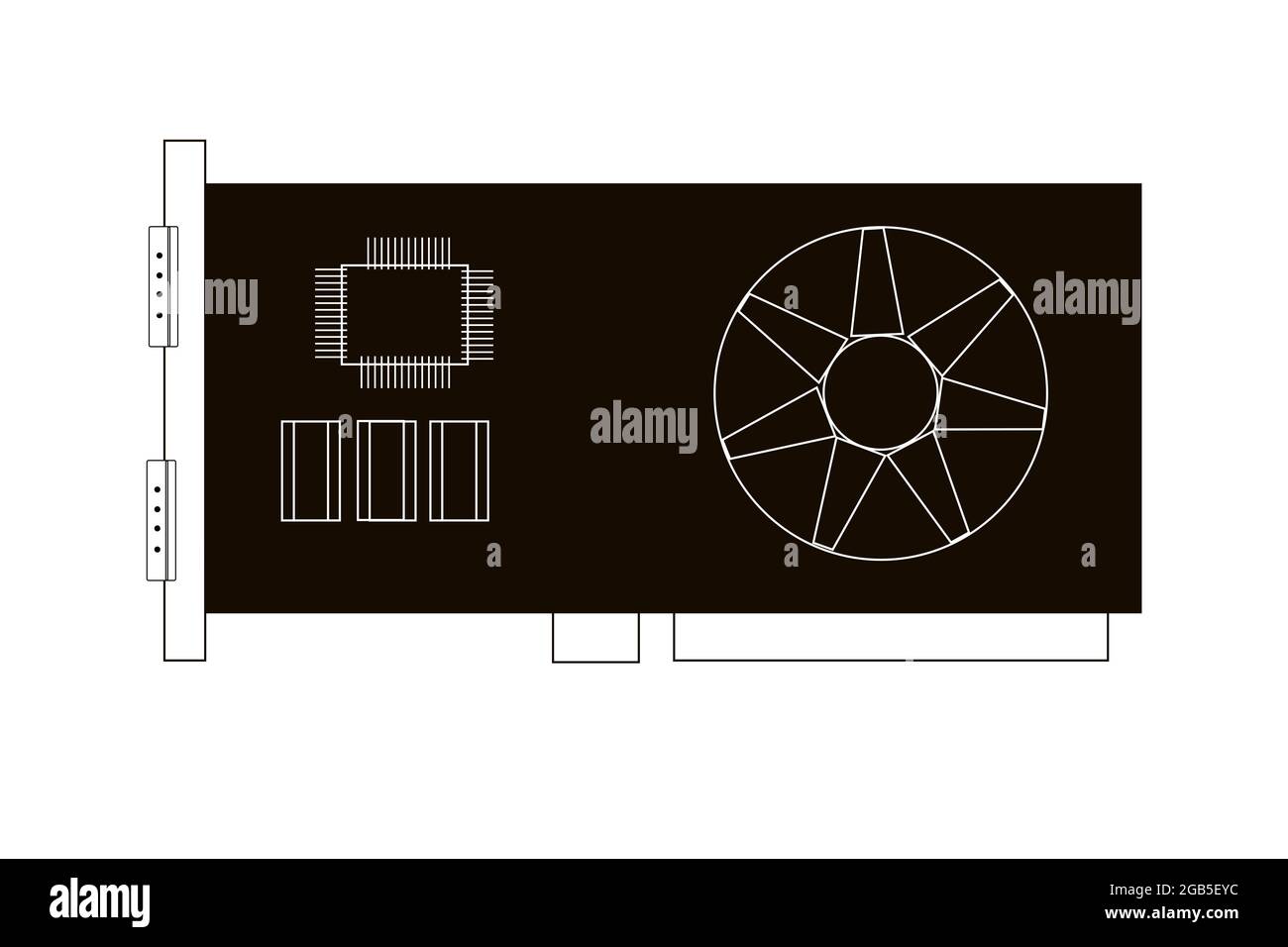 illustration of a black GPU on a white background Stock Photo - Alamy