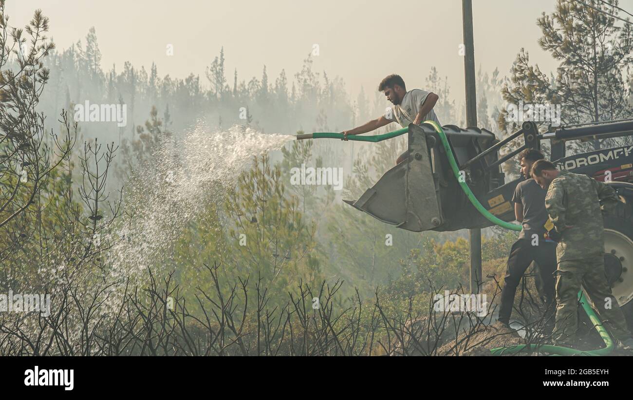 Turkey. August 1st 2021: Massive wildfires across Turkey have been ...