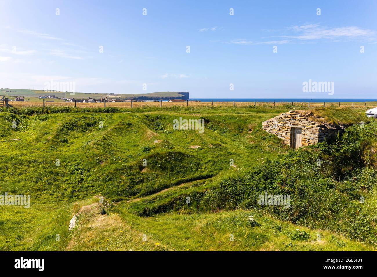 Restored, possibly Viking, harbour with protective cut outs for (noust ...