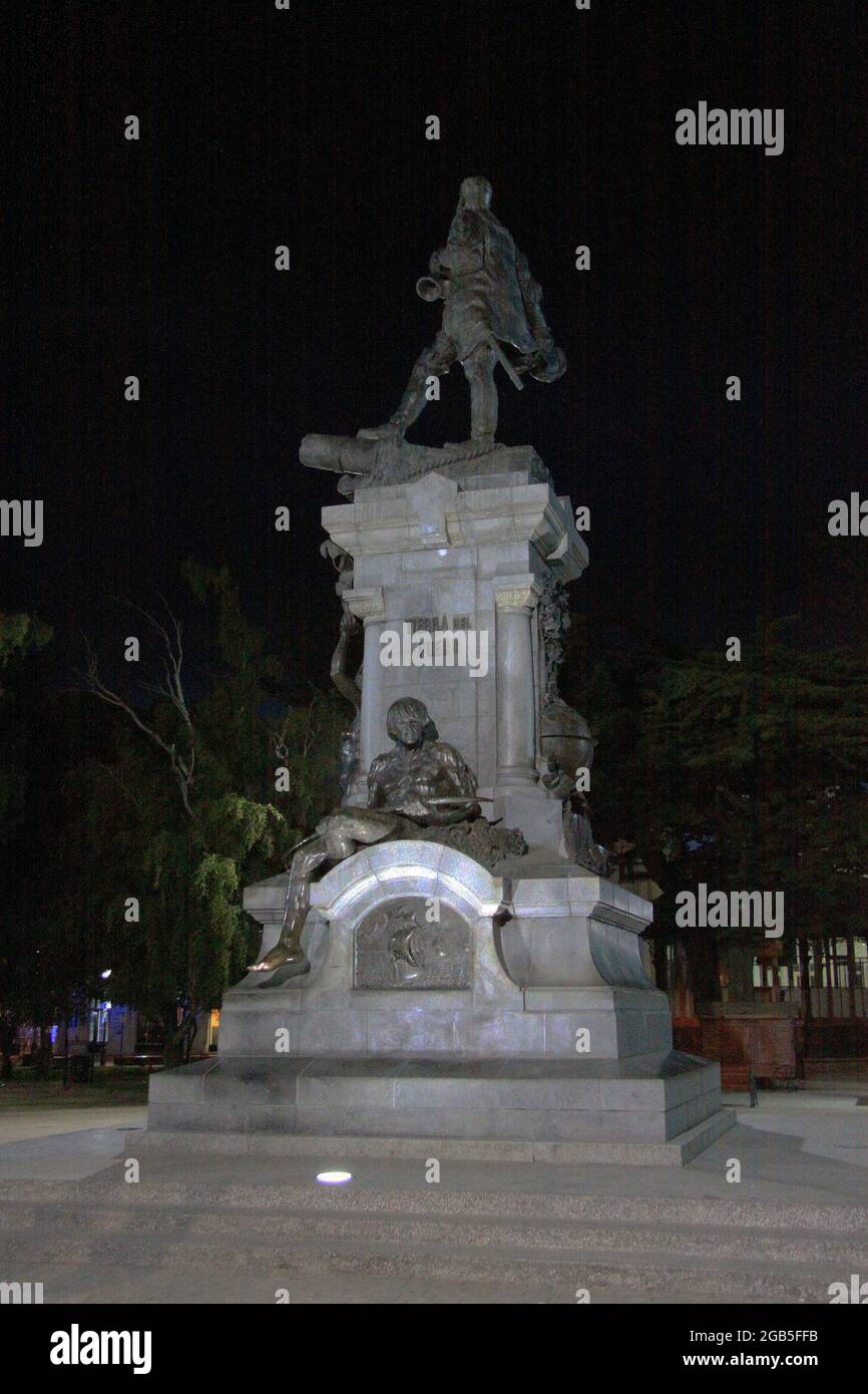 Statue of Ferdinand Magellan, Punta Arenas, Patagonia, Chile Stock ...