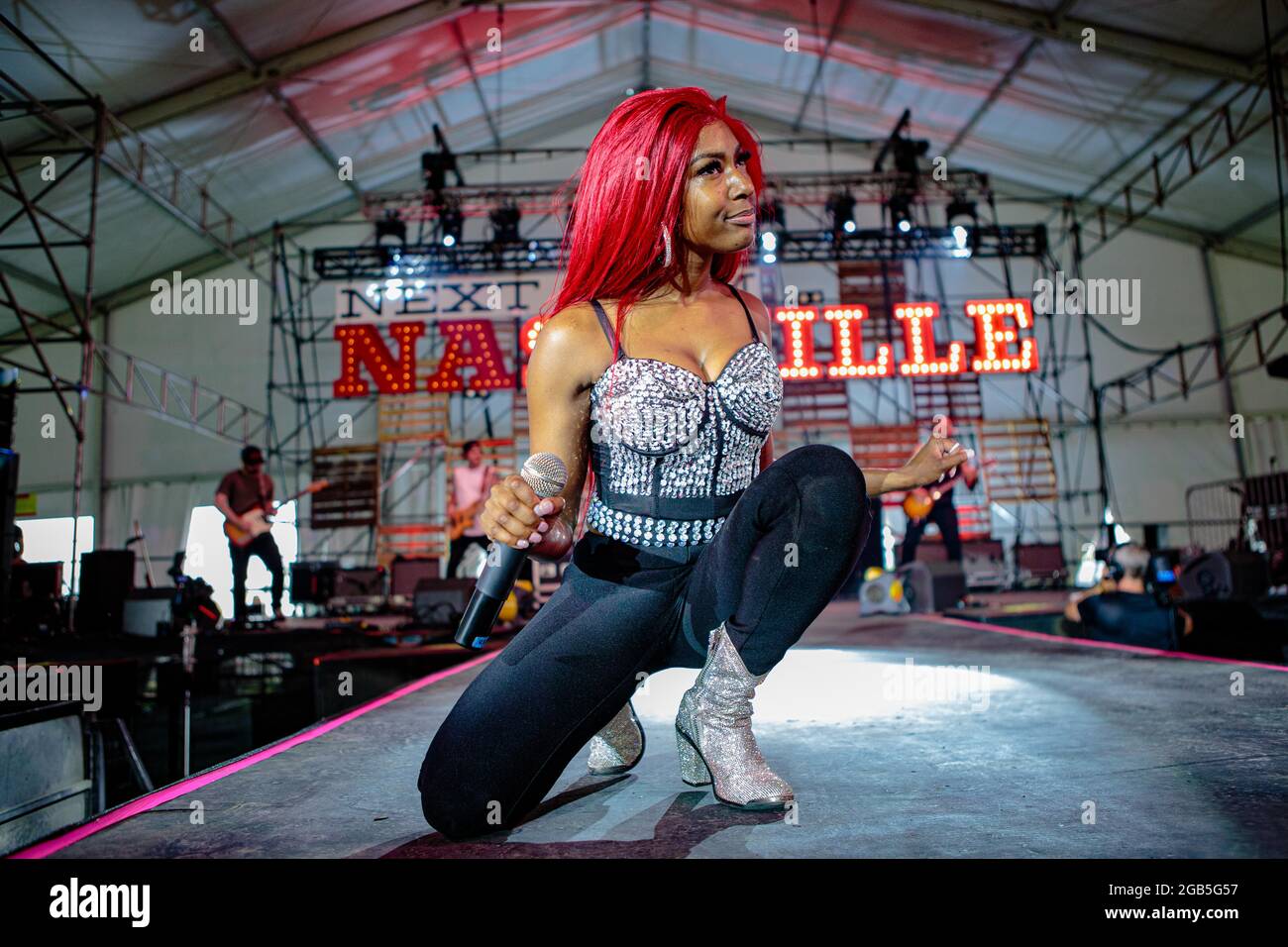 Washington, USA. August 1st 2021: Singer Reyna Roberts performs on the ...