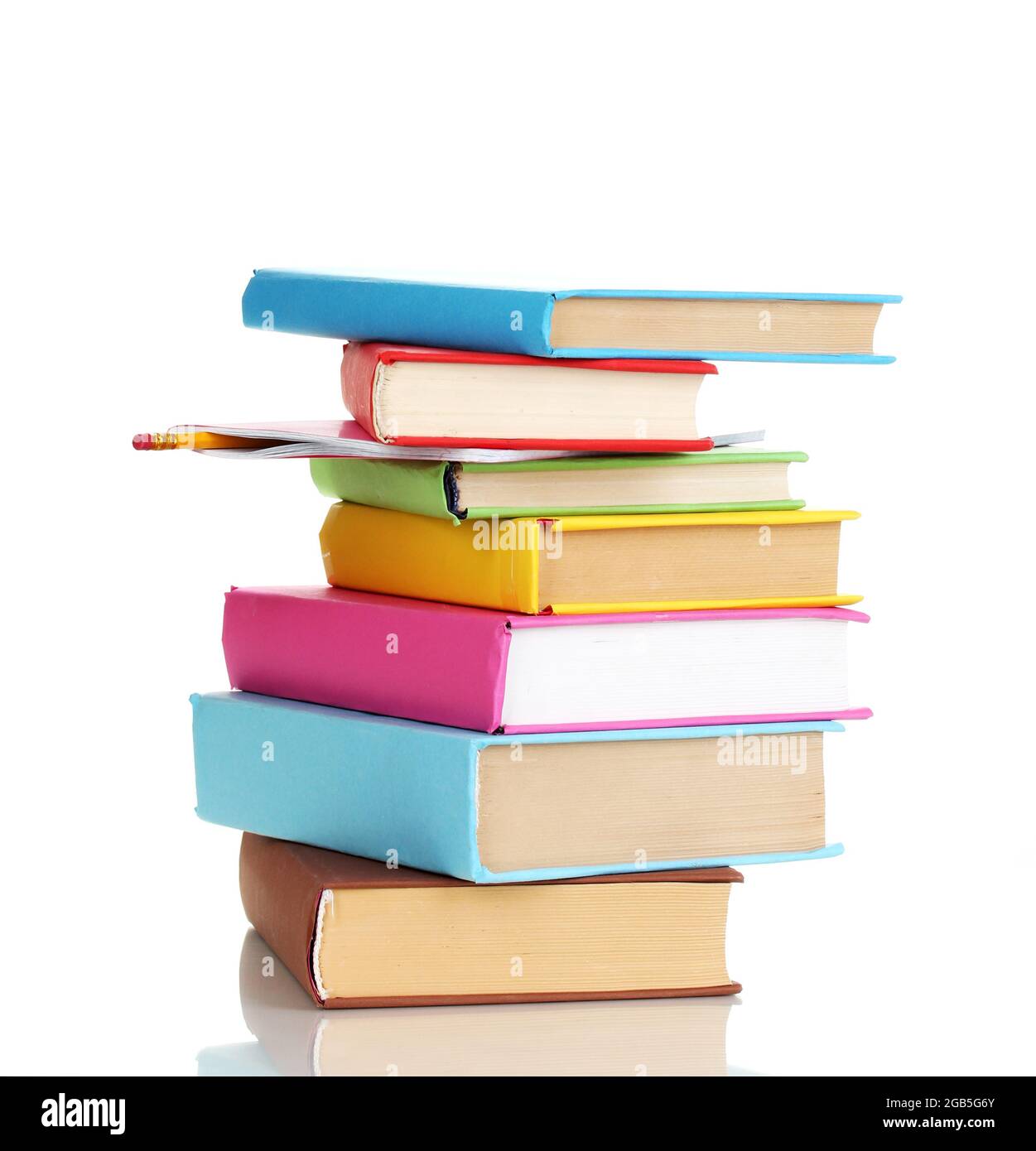 Stack of books isolated on white Stock Photo - Alamy