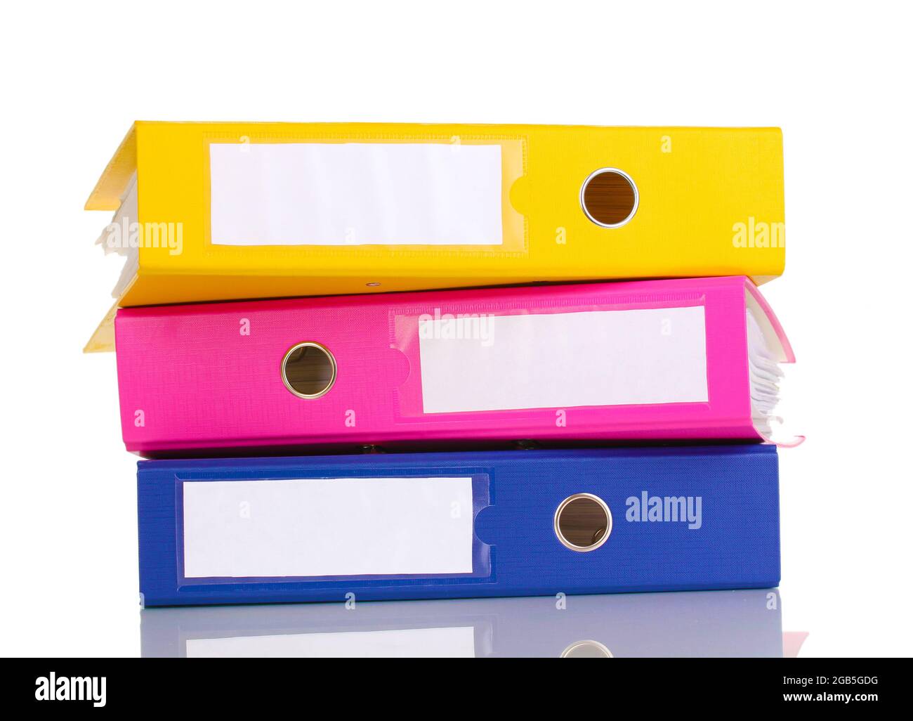 Stack of office folders isolated on white Stock Photo - Alamy