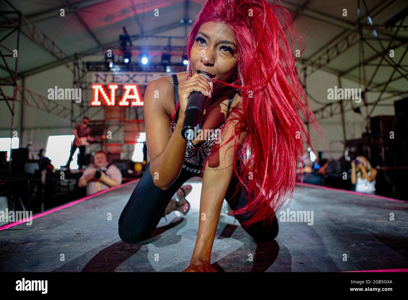 Washington, USA. August 1st 2021: Singer Reyna Roberts performs on the ...