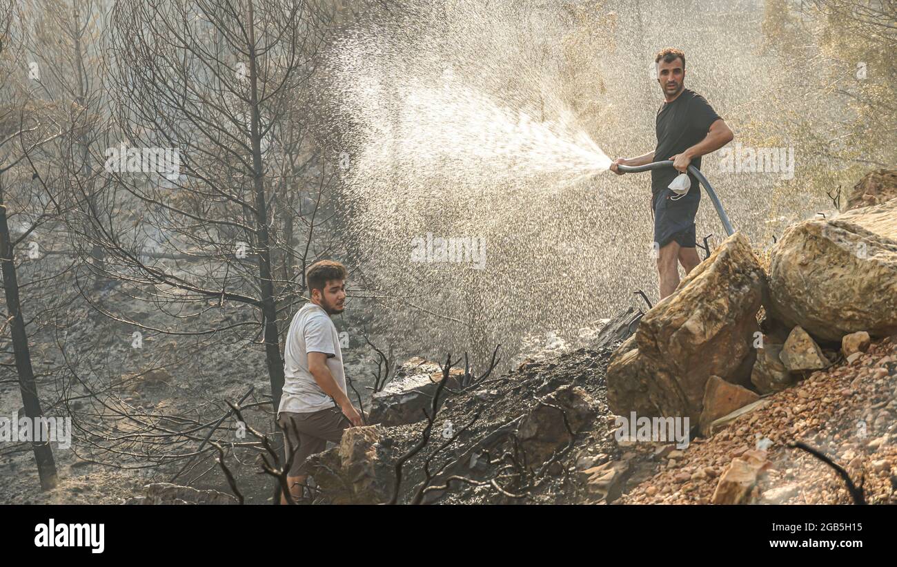 Turkey. August 1st 2021: Massive wildfires across Turkey have been ...