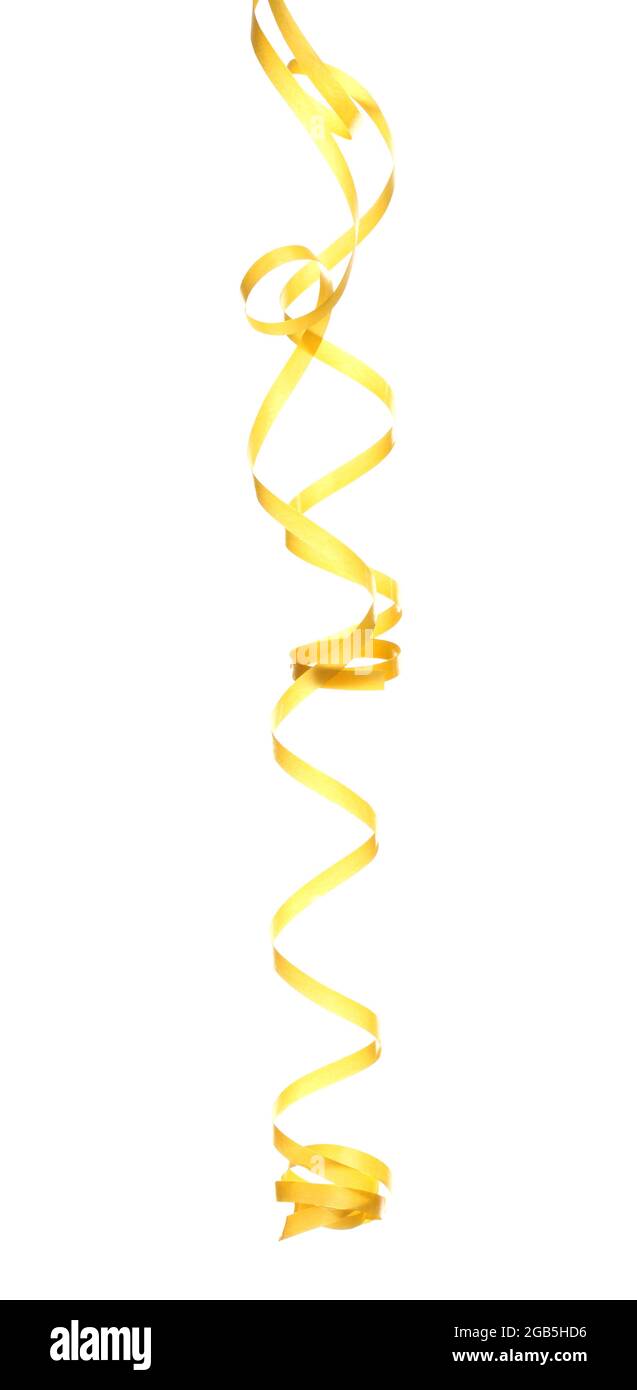 beautiful yellow streamer isolated on white Stock Photo - Alamy
