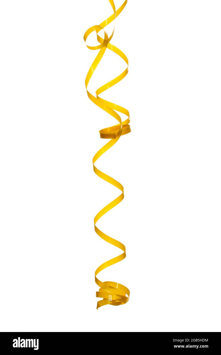 beautiful yellow streamer isolated on white Stock Photo - Alamy
