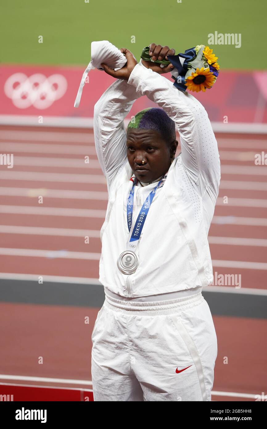 Raven Saunders (USA) 2nd Silver Medal during the Olympic Games Tokyo ...