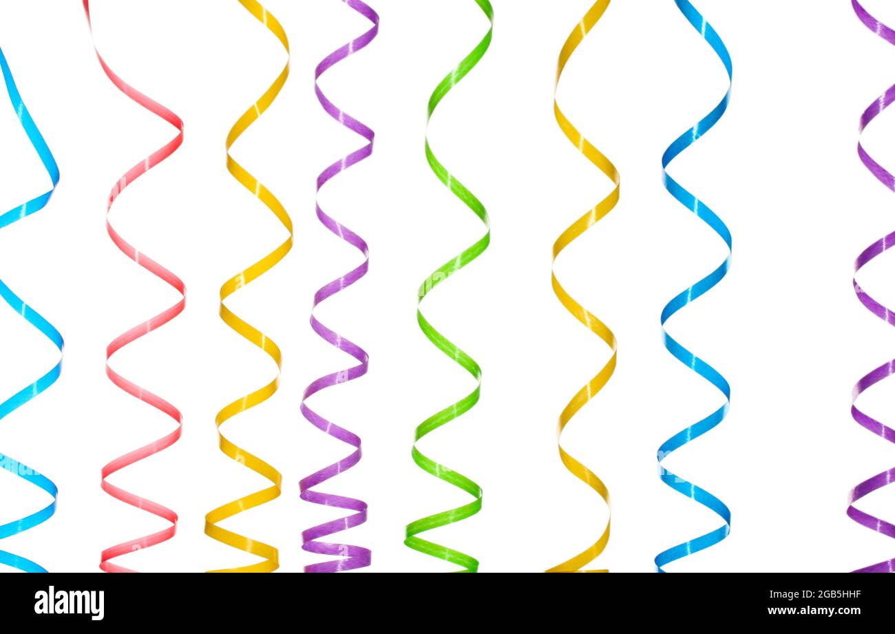 beautiful colorful streamers isolated on white Stock Photo - Alamy