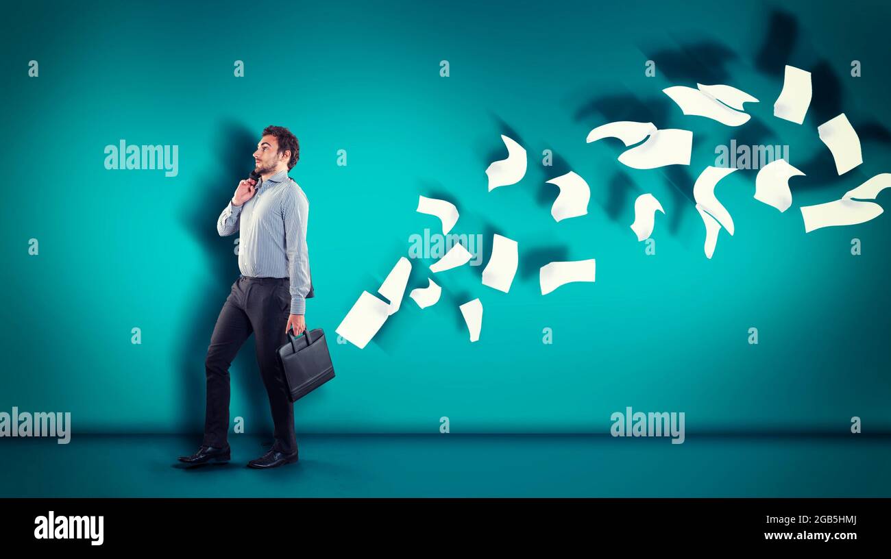 Flying business documents hi-res stock photography and images - Alamy