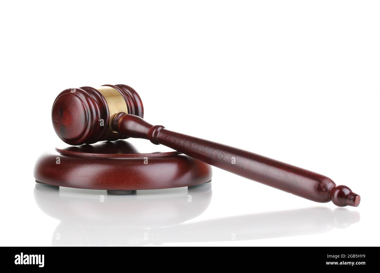 Judge's gavel isolated on white Stock Photo - Alamy