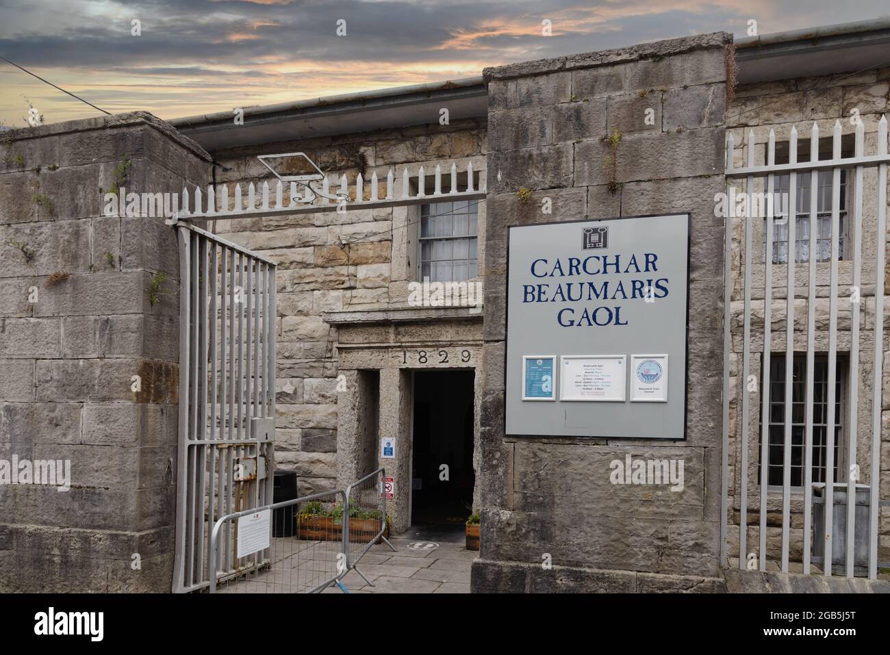 The entrance to the now disused Beaumaris Gaol or jail, built in the ...