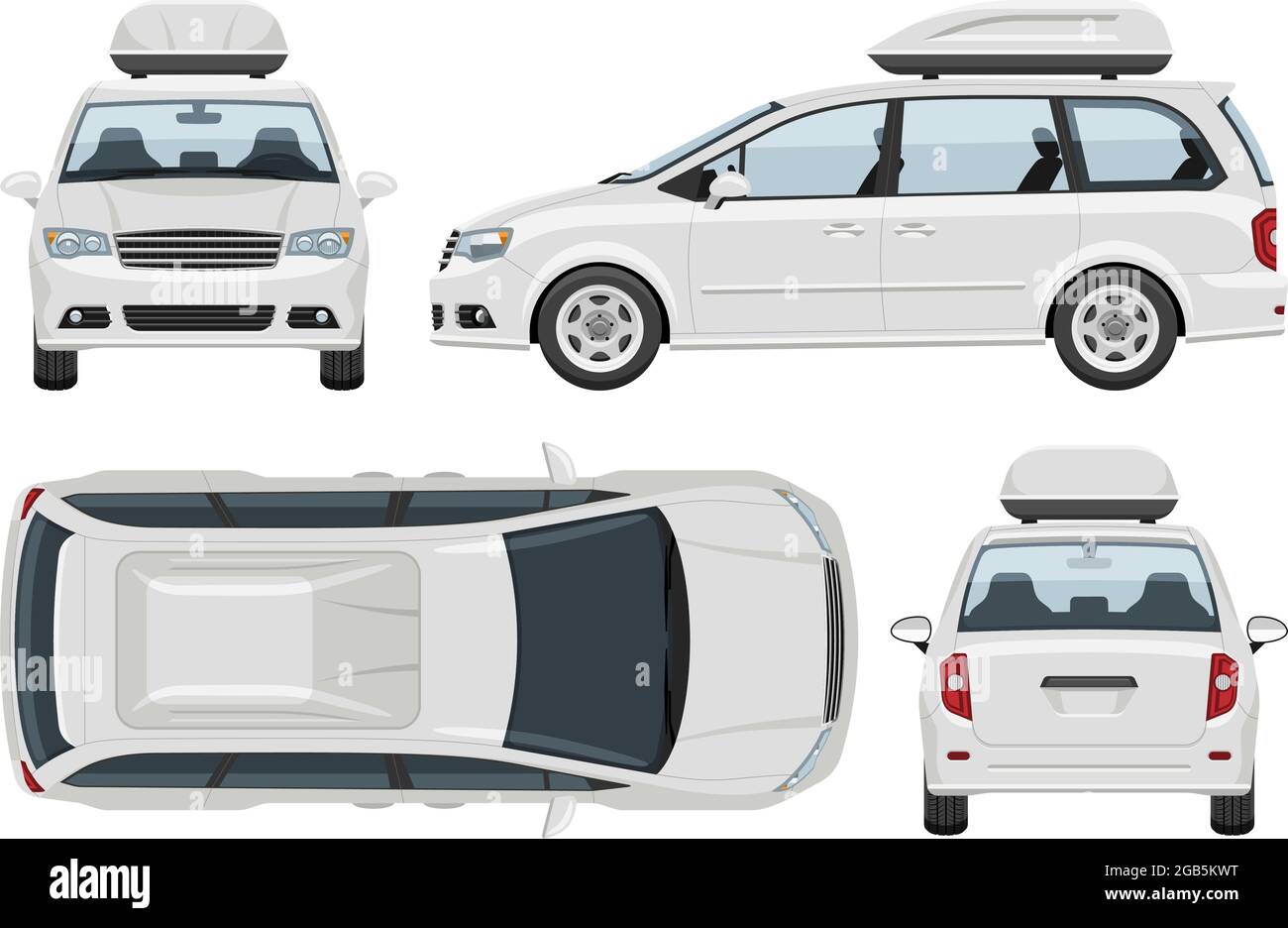Silver minivan Stock Vector Images - Alamy