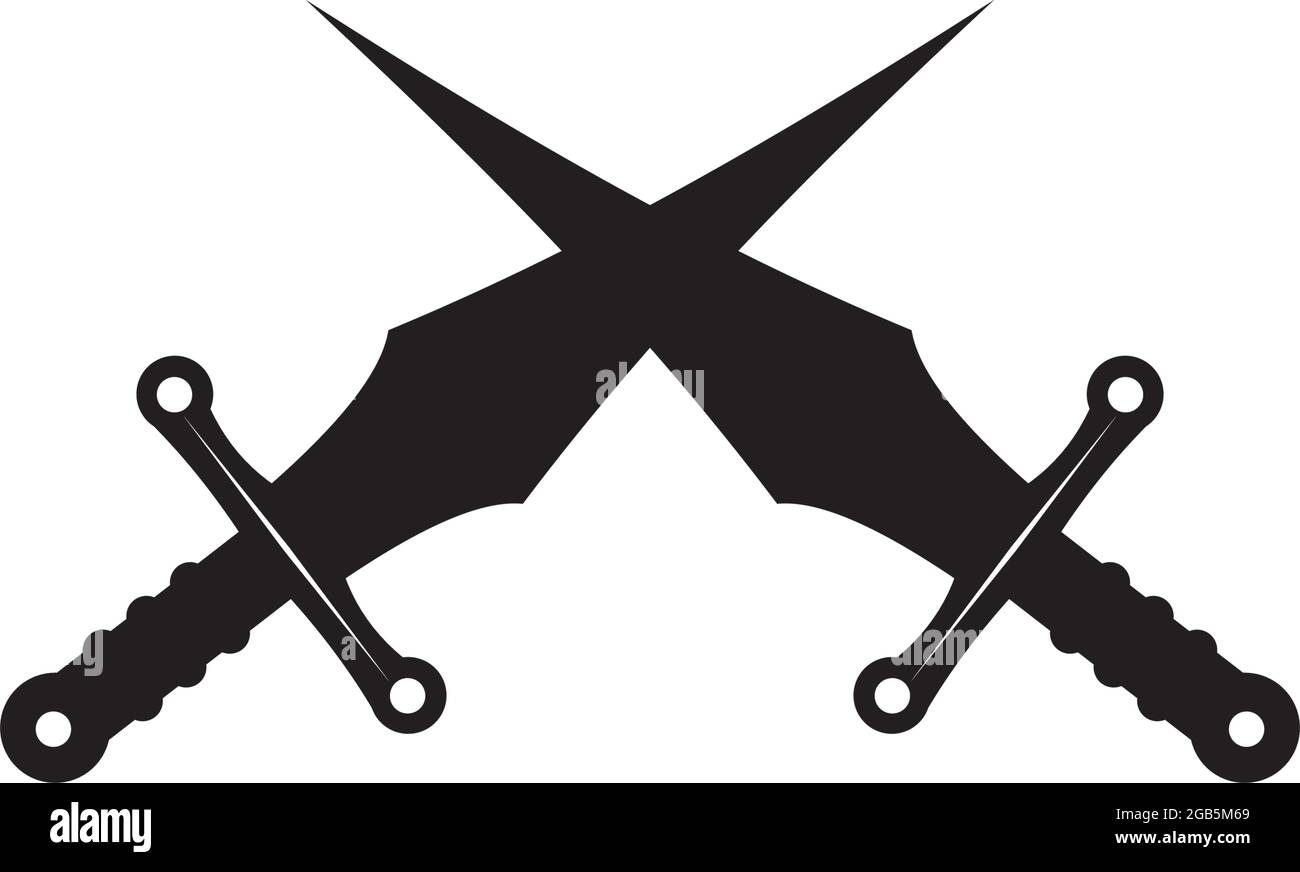 Crossed sword logo design vector template Stock Vector Image & Art - Alamy
