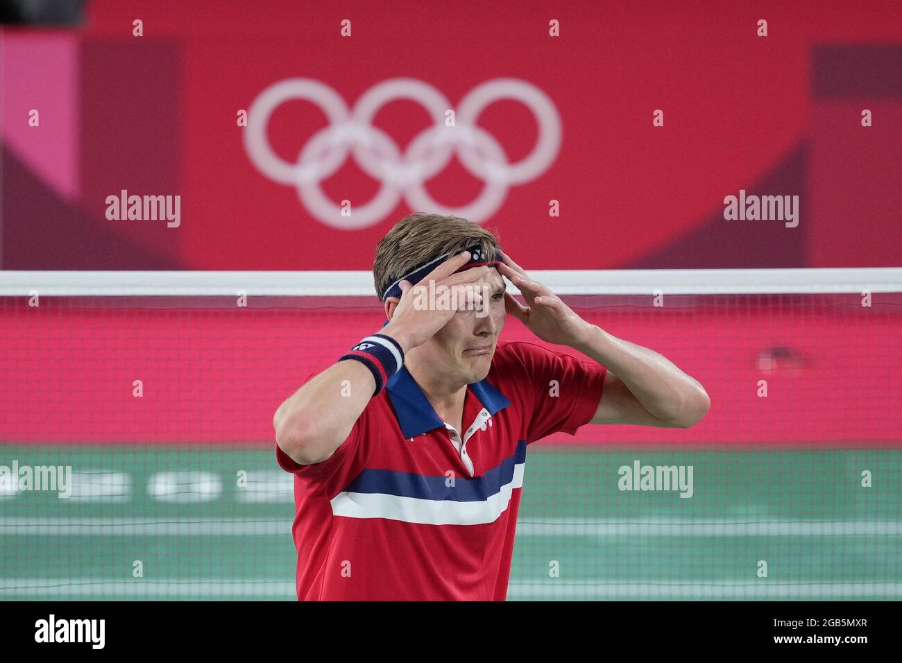 Tokyo, Japan. 2nd Aug, 2021. Viktor Axelsen of Denmark celebrates ...