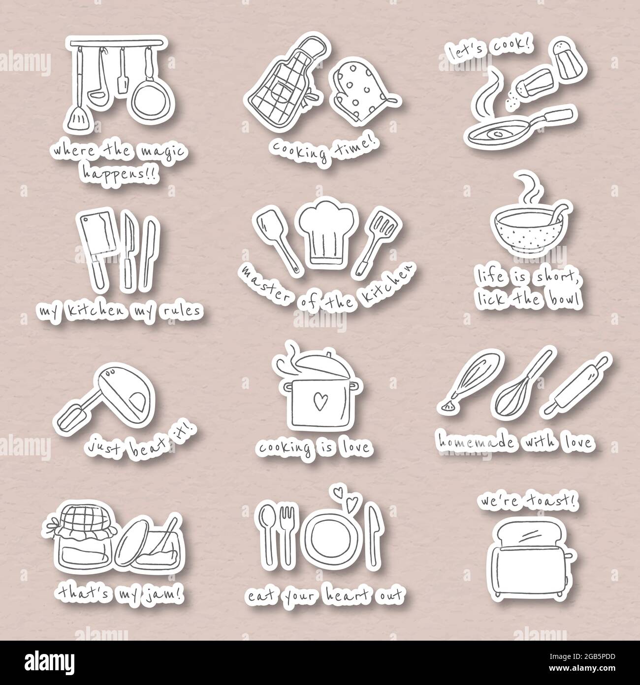 Drawing Kitchen Cookware Pot Tool High Resolution Stock Photography and ...