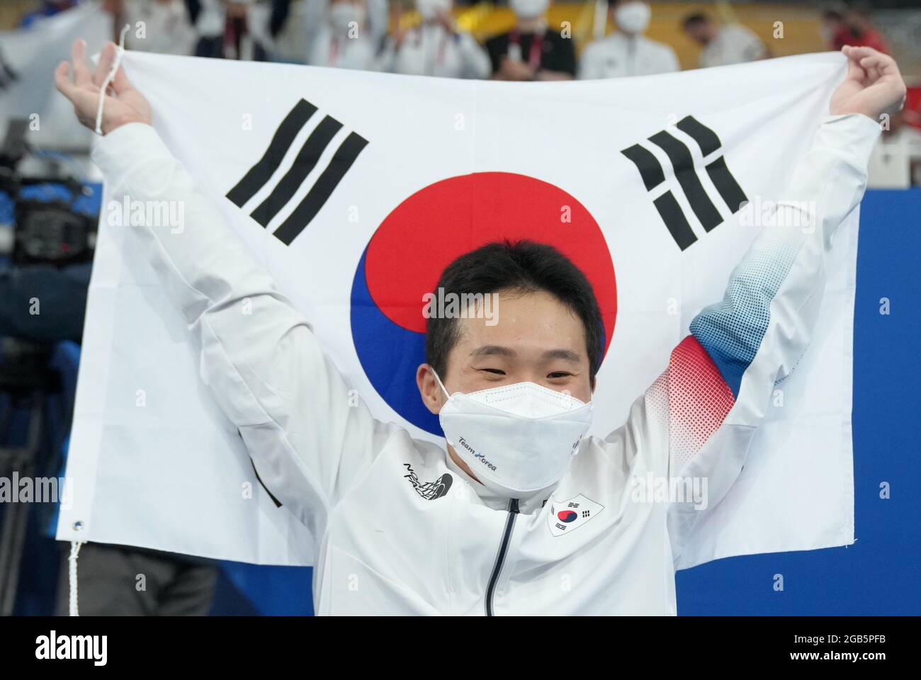 Tokyo, Japan. 2nd Aug, 2021. Shin Jeahwan of South Korea celebrates ...