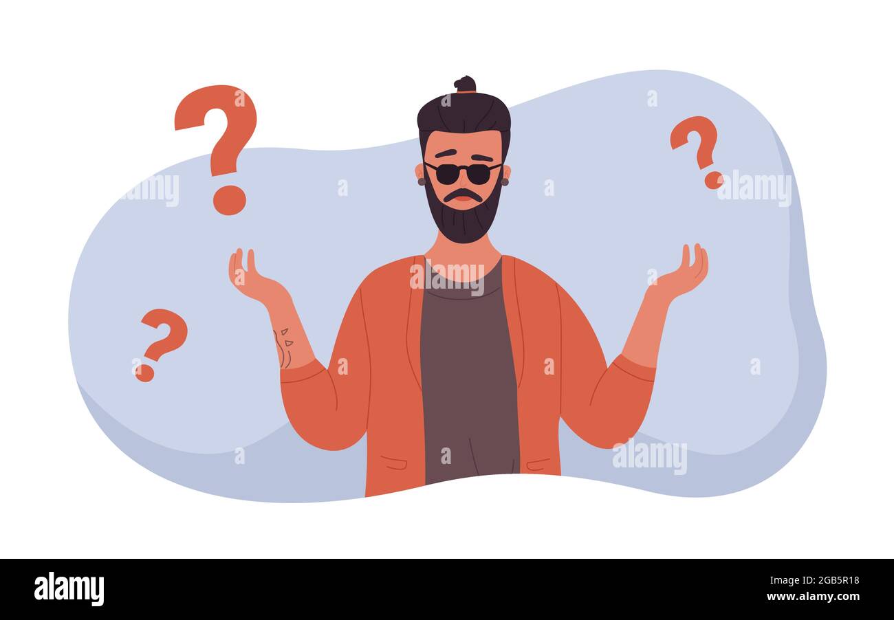 People think about difficult question, need help or advice vector ...