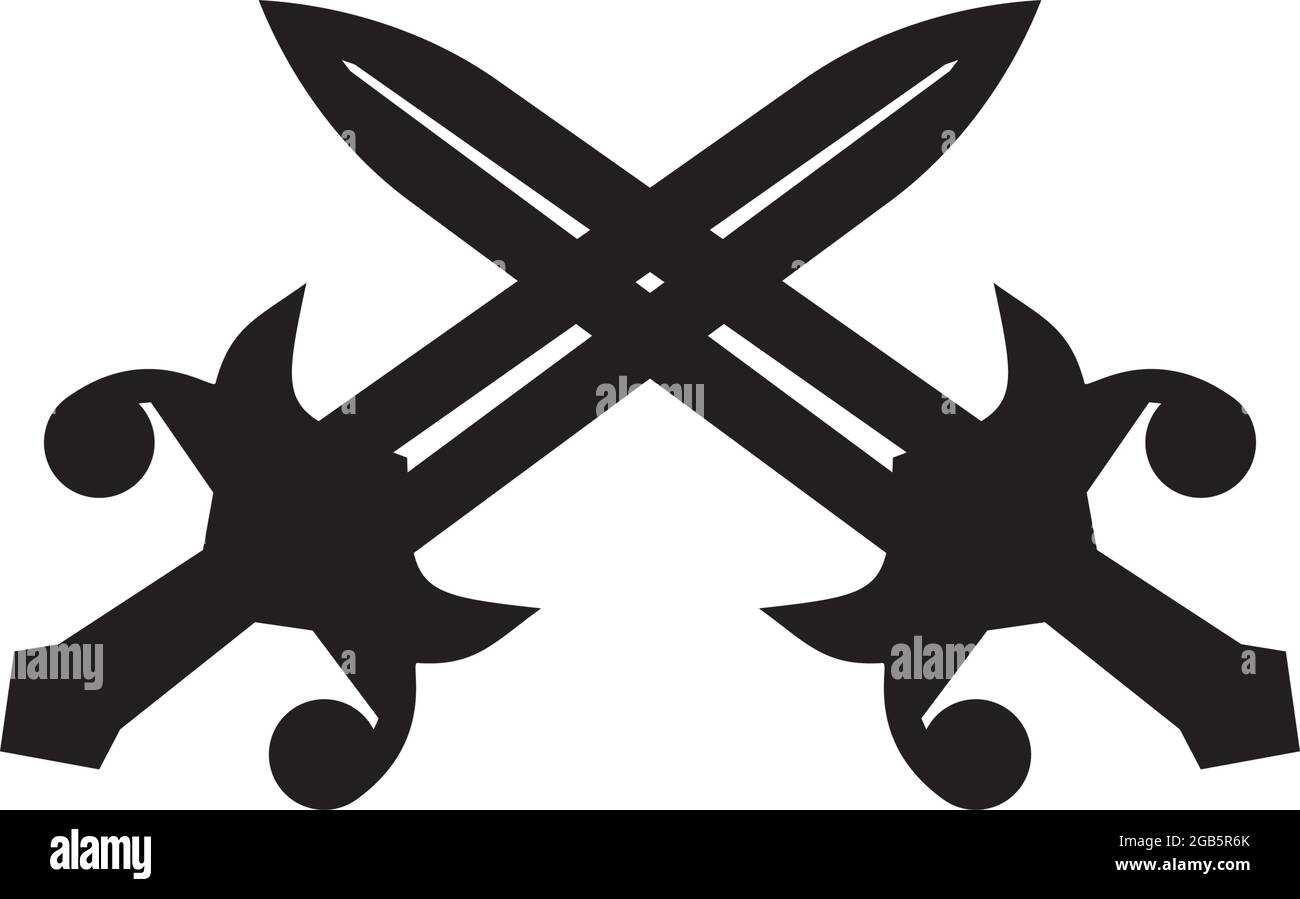 Crossed sword logo design vector template Stock Vector Image & Art - Alamy