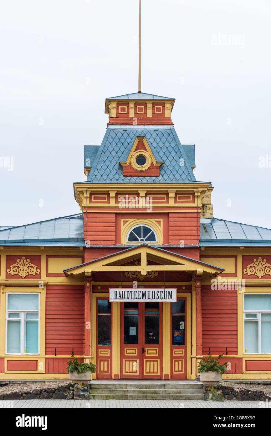 Historic old railway station as museum in Haapsalu Estonia Stock Photo ...