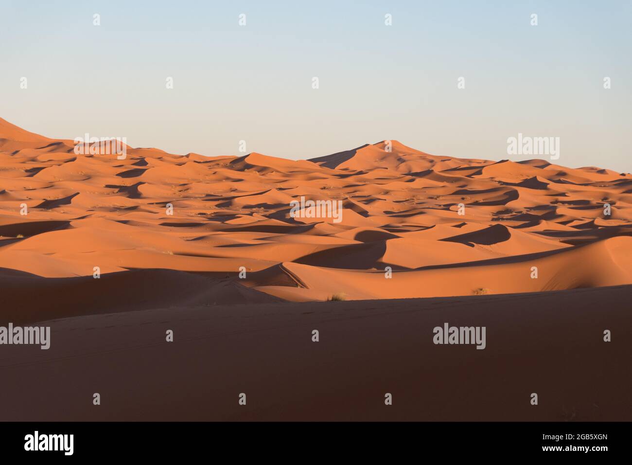 Scenic view of sandy dunes in the Sahara desert, Morocco Stock Photo ...