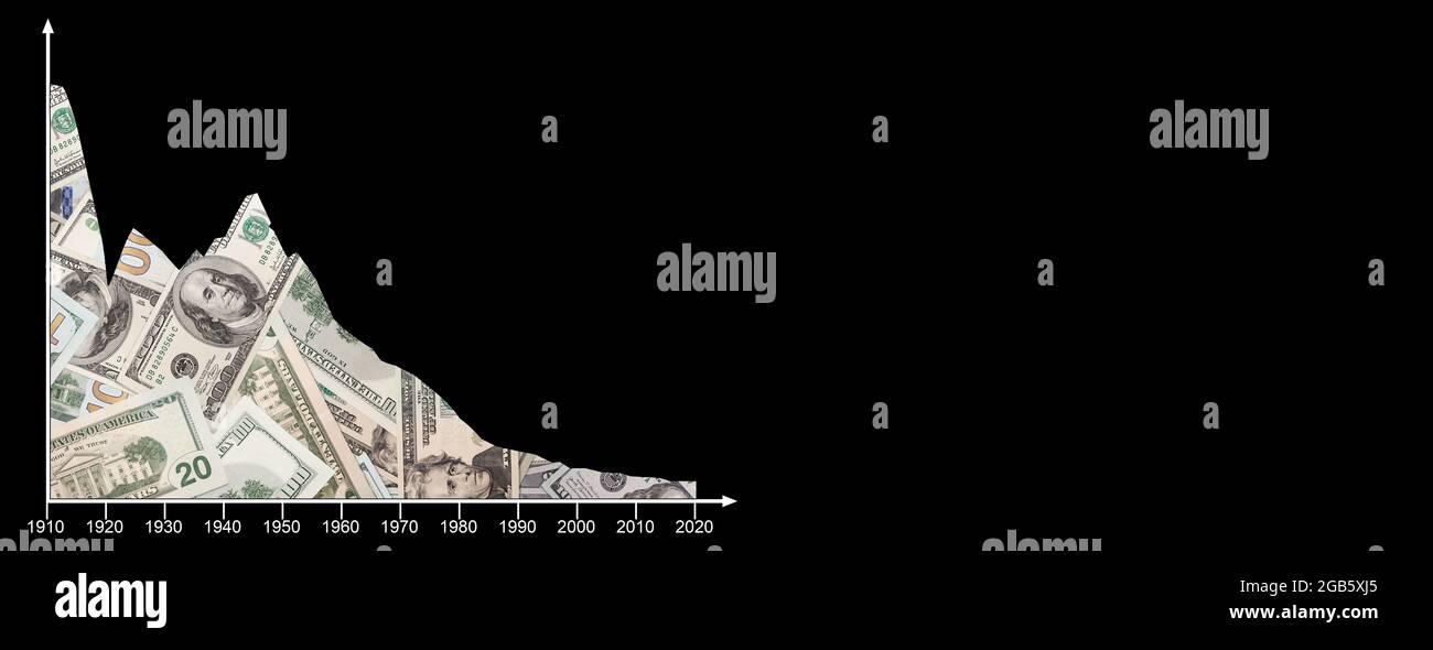 chart with dollar texture on black background Stock Photo - Alamy