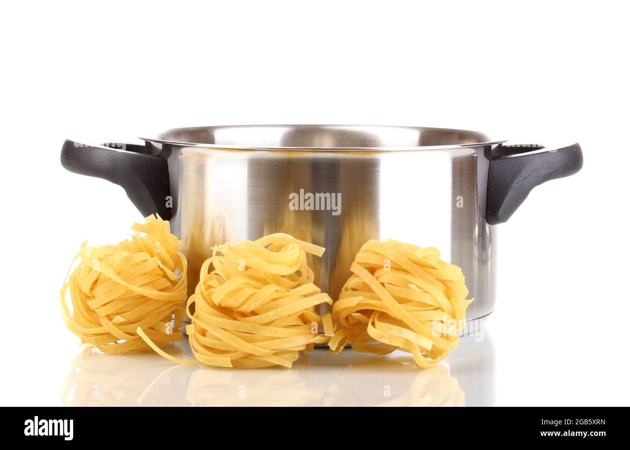 Stainless steel cooking pot isolated on white Stock Photo - Alamy