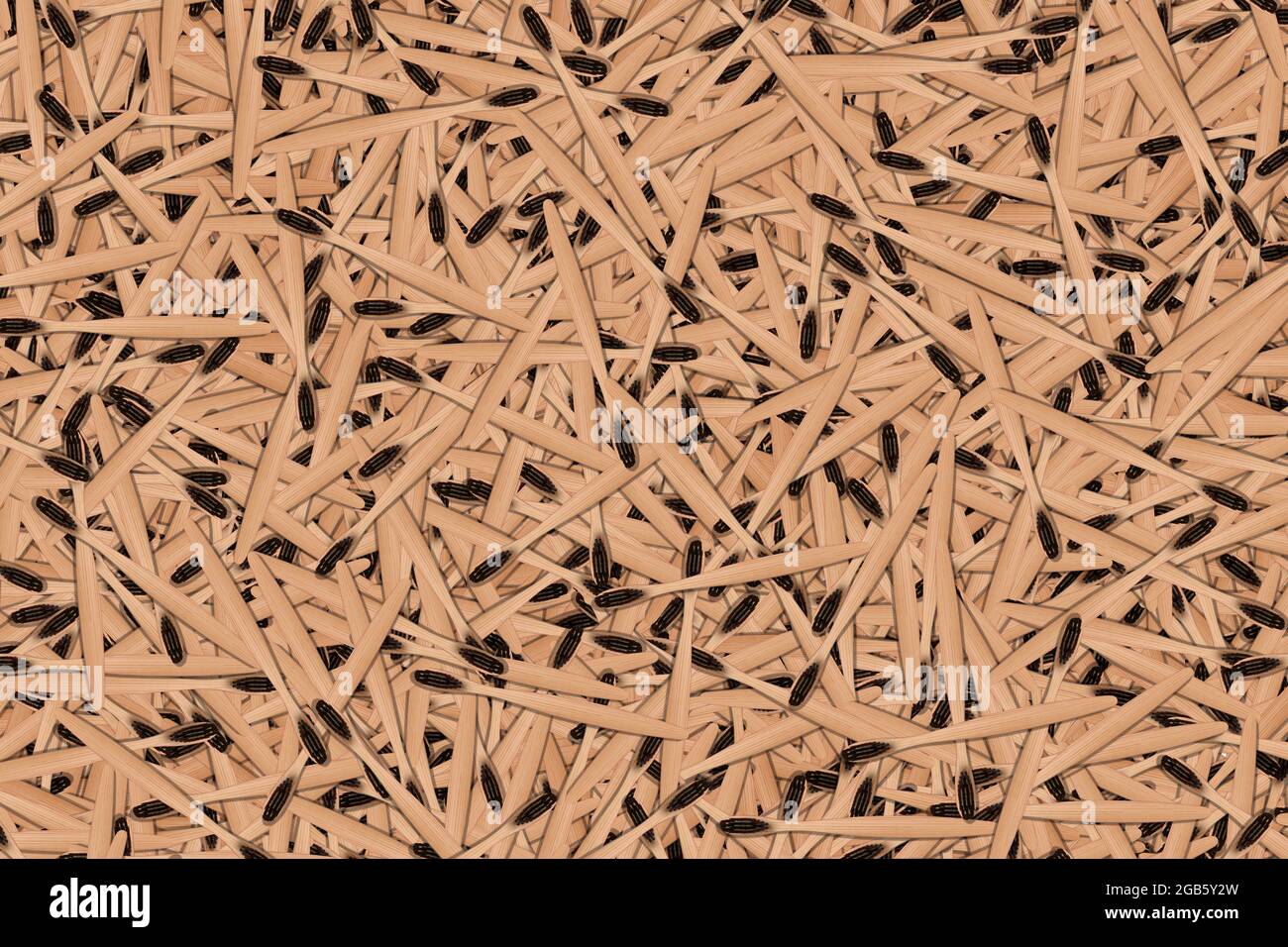 Texture of wooden toothbrushes with black bristles Stock Photo - Alamy