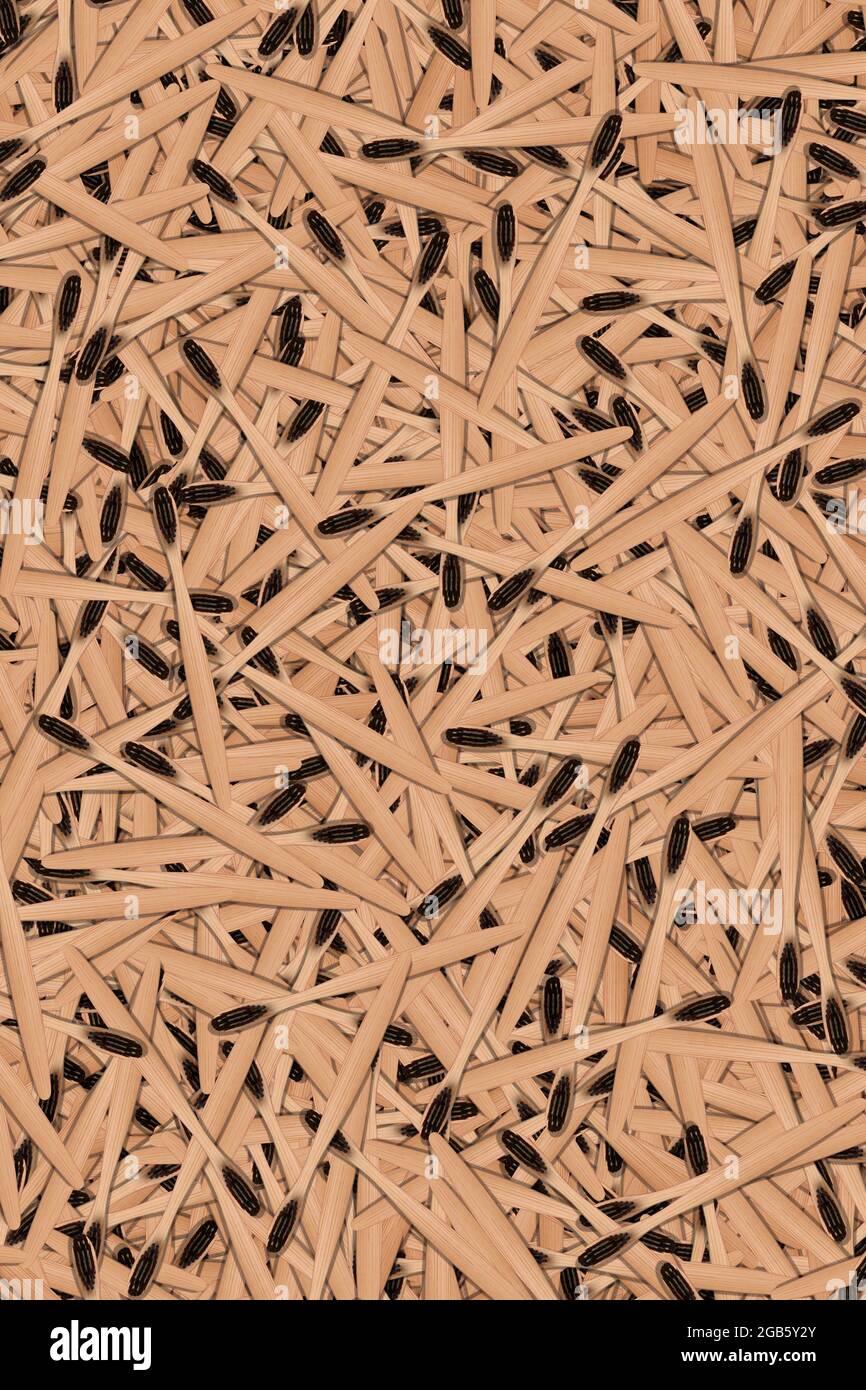 Texture of wooden toothbrushes with black bristles Stock Photo - Alamy